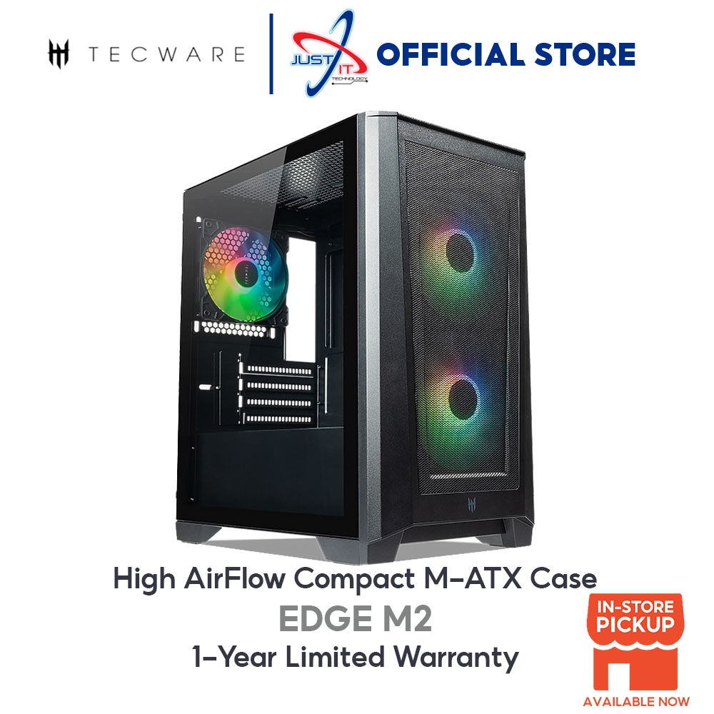 TECWARE Edge M2 OMNI TG ARGB MATX CASE - BLACK | Shopee Philippines