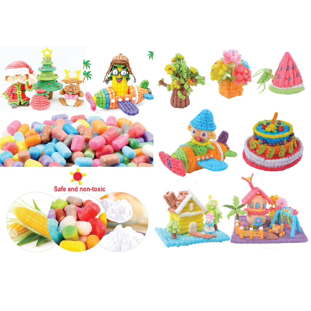 Kids DIY Colourful Magic Corn Starch Clay Fantastic Corn Maze Art ...
