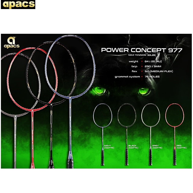 Apacs Power Concept 977 series【No String】 Badminton Racket (1pcs ...