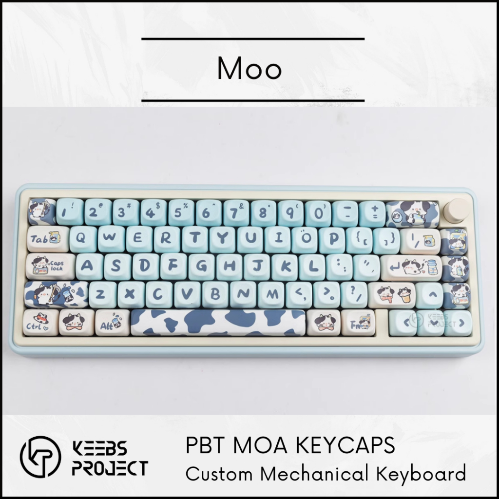 MOO Cow Cattle PBT MOA Profile Keycap Set for Mechanical Keyboard ...