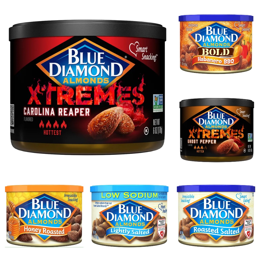 Blue Diamond Almonds 170g [ Honey Roasted / Lightly Salted / Roasted ...