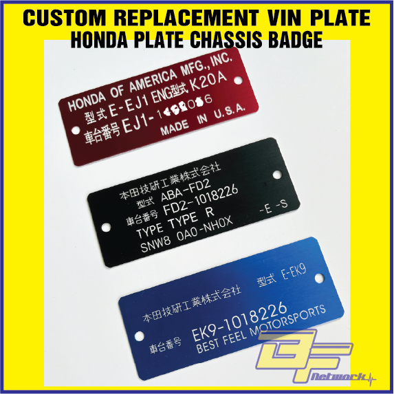 CUSTOM Replacement Vin tags HONDA Blue Tag Plate Chassis Badge JDM ...
