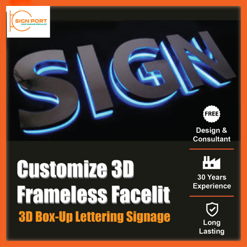 Customize 3D Frameless Signage Box-Up Lettering & Logo (Business ...
