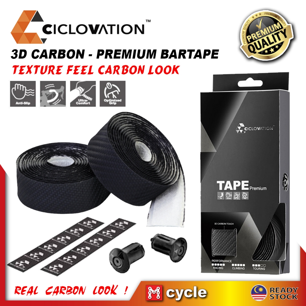 CICLOVATION 3D Carbon Touch Premium Advanced Bartape Carbon Grip Light ...