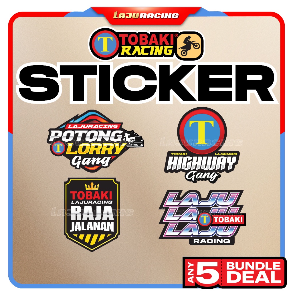 Tobaki LAJU RACING Sticker 2024 Cut LORRY HIGHWAY GANG King Road LAJU ...