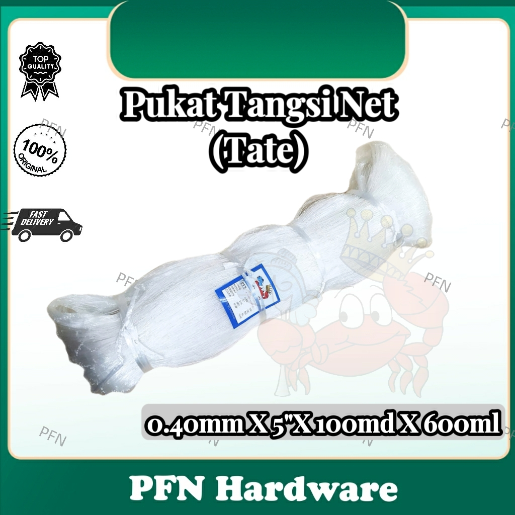 0.40mm X 5" Tangsi Net Trawl Net 100md X 600ml White Tangsi Mata Lintang(TATE) Empty Contents ...