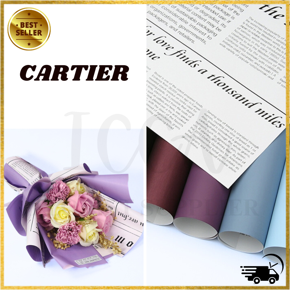 Cartier 2 Tone Flower Wrapping Paper Bouquet Paper Florist Pembalut ...