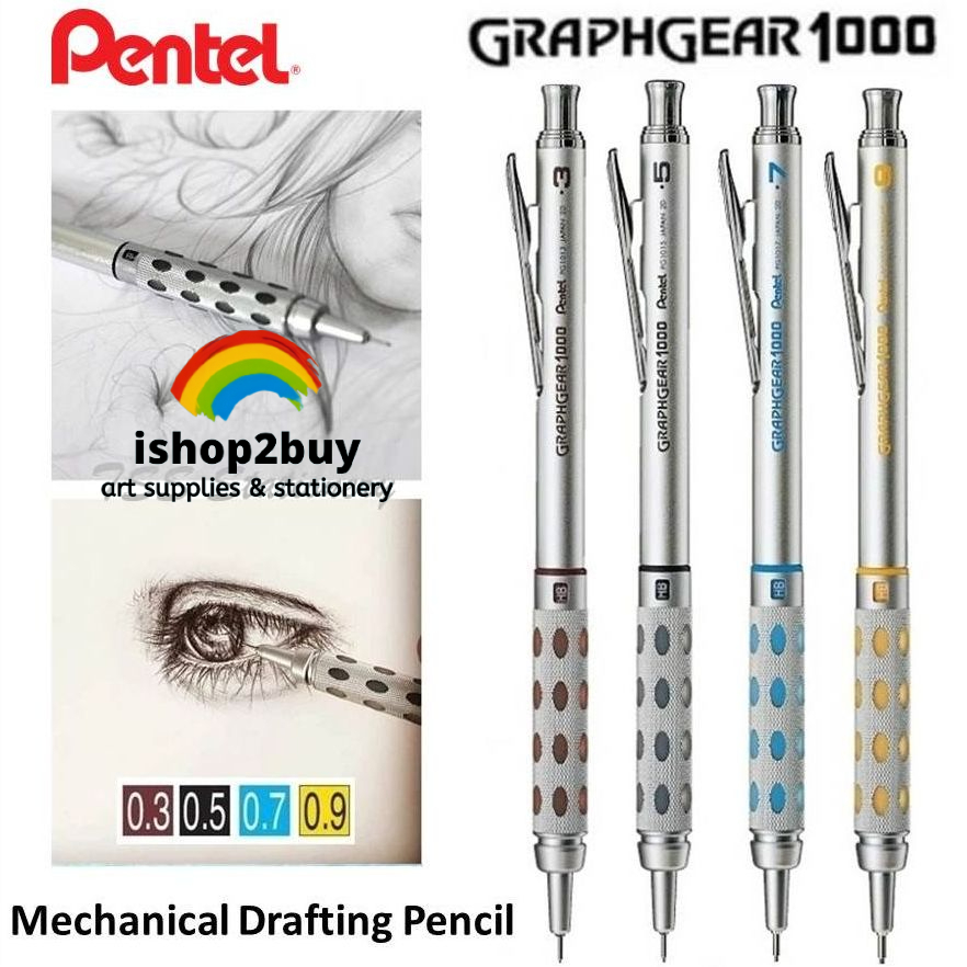 PENTEL Mechanical Drafting Pencil Graphgear 1000 Gragh Gear 1000 Sketching Technical Drawing ...