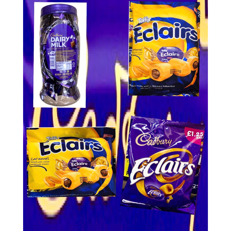 CADBURY CHOCOLATE CANDY 405g (90 pcs) ECLAIRS CARAMEL 300g&1kG | Shopee ...