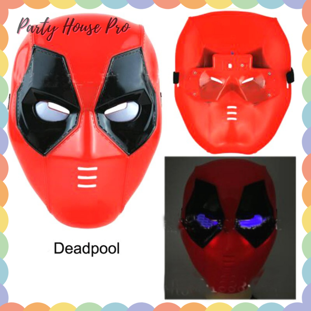Deadpool Plastic Mask with LED Light Costume Party Mask | Shopee ...