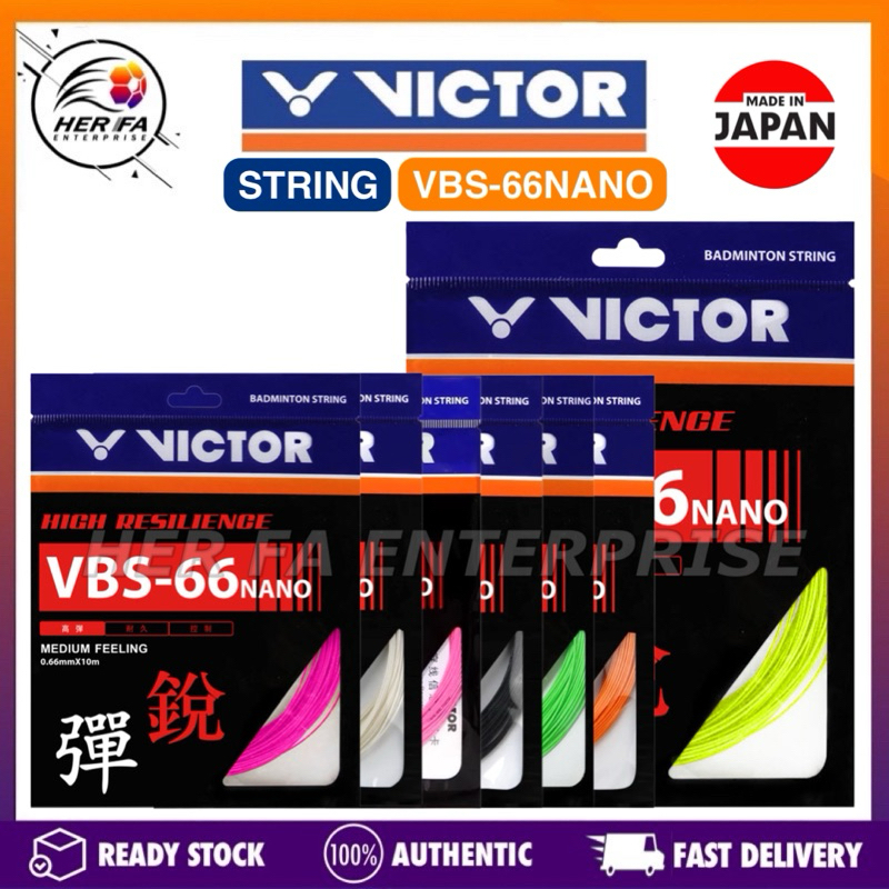 VICTOR VBS-66Nano Badminton String 100 8colour Tali Racket Badminton ...