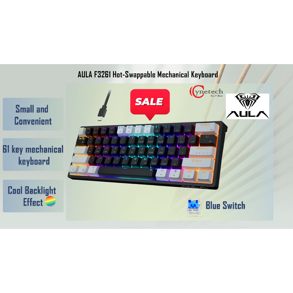 AULA 60 Percent Keyboard, 29 RGB Gaming Keyboard 60% Percent, Hot ...