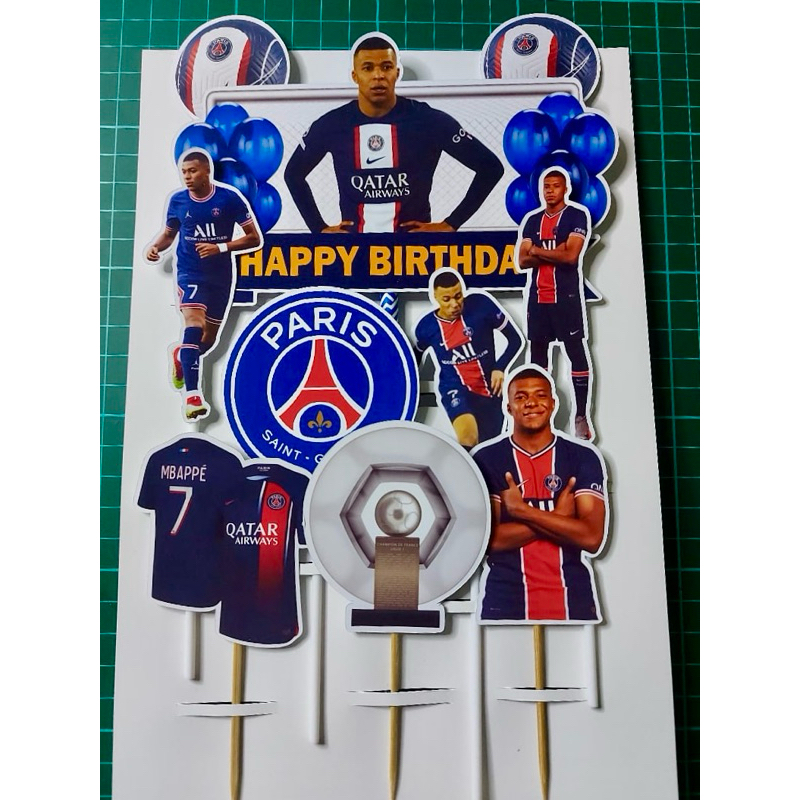 Mbappé Happy Birthday Decoration Set Cake Topper for Birthday Cake ...