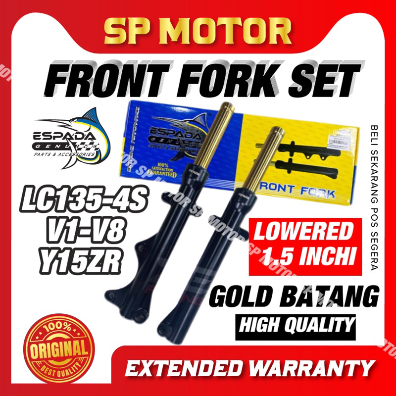 100% ESPADA RACING Y15 Y15ZR Y16 Y16ZR LC135 V1-V8 TURUN LOWER 1.5 INCH ...