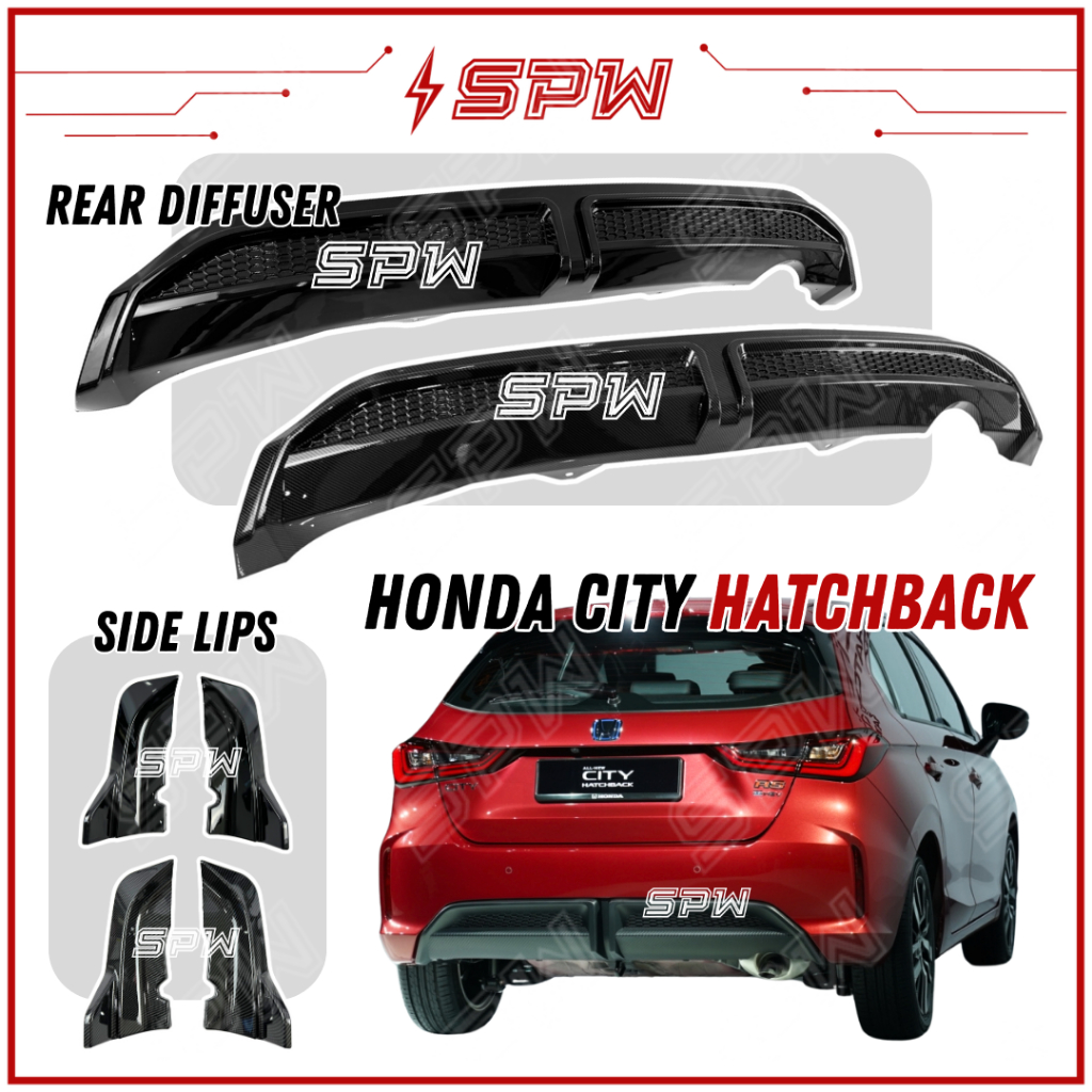Honda City Hatchback (2020-2022) RS Rear Bumper Diffuser Lip City HB ...