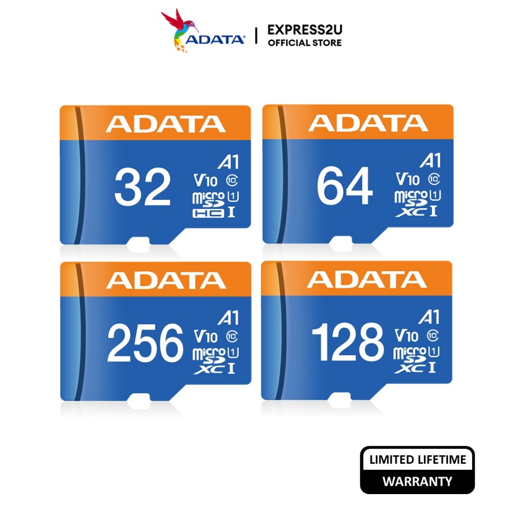 ADATA MICRO SD A1 CL10 W/ADPT (32GB/128GB/256GB) | Shopee Philippines