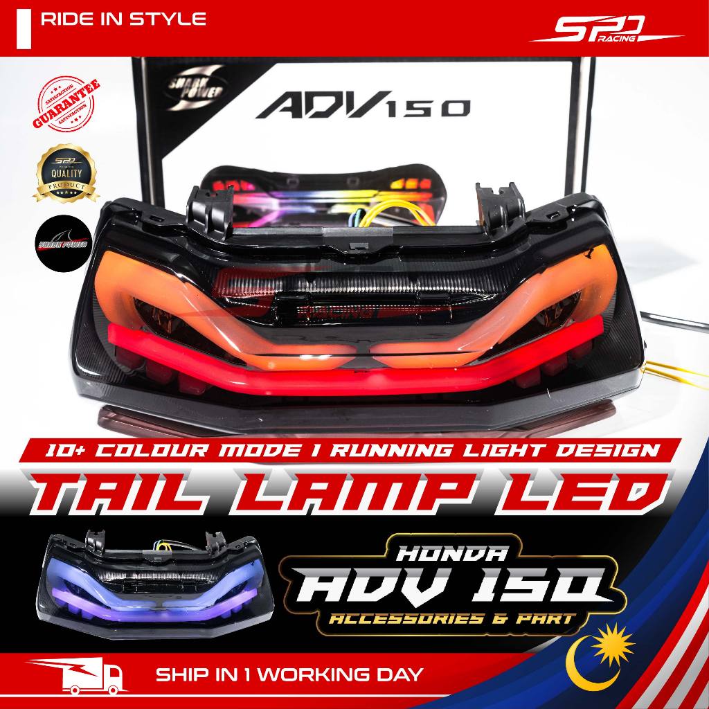 ADV 150 Tail Lamp I LED NEW I 10+ Color Mode I Shark Power For ADV 150 ...