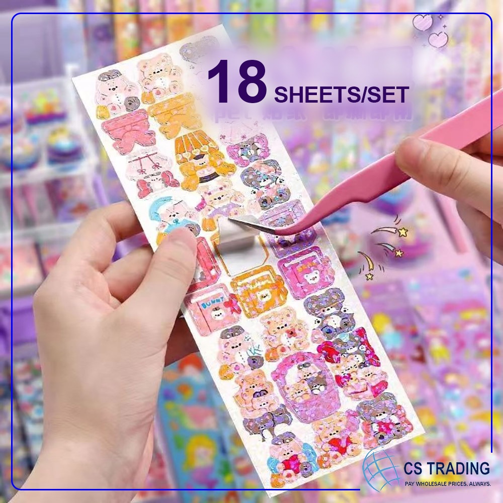 DIY 18 Sheets Stickers 18 Sheets Stickers Non-Repetitive Children ...