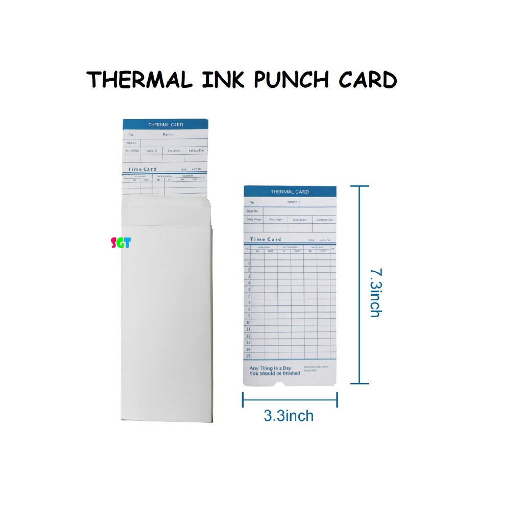 Thermal Ink Punch Card ( for LT-50 Time Recorder ) 50 pcs/pack | Shopee ...