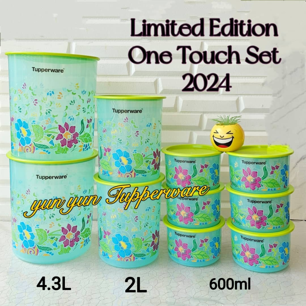 RAYA 2024 Tupperware Batik One Touch - 600ml / 2L / 4.3L | Shopee Philippines