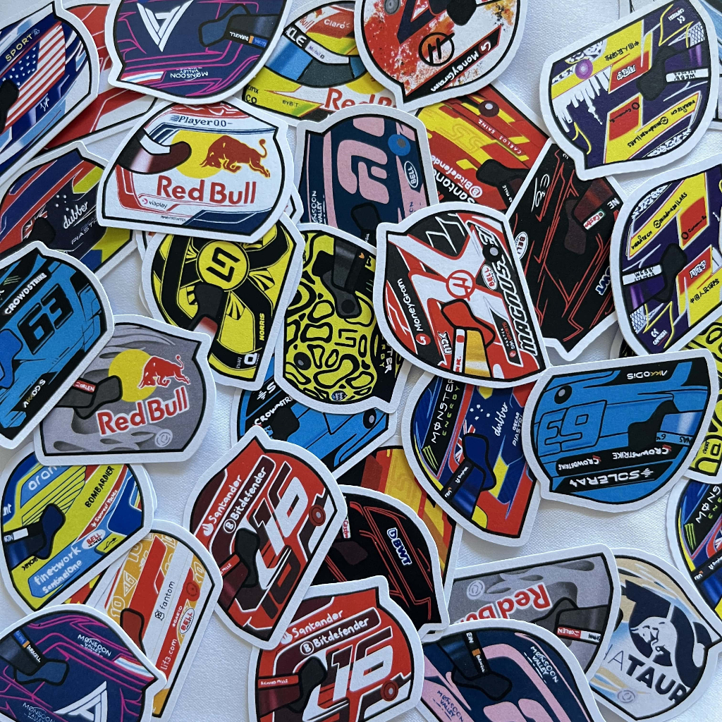 F1/Formula 1 2023/2024 driver helmet stickers 4cm | Shopee Philippines