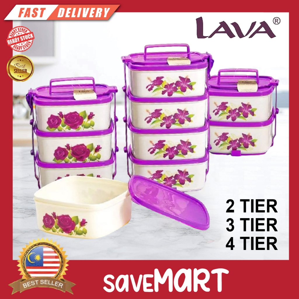 LAVA Tiffin Carrier Air Tight Lunch Box Stackable Food Container ...
