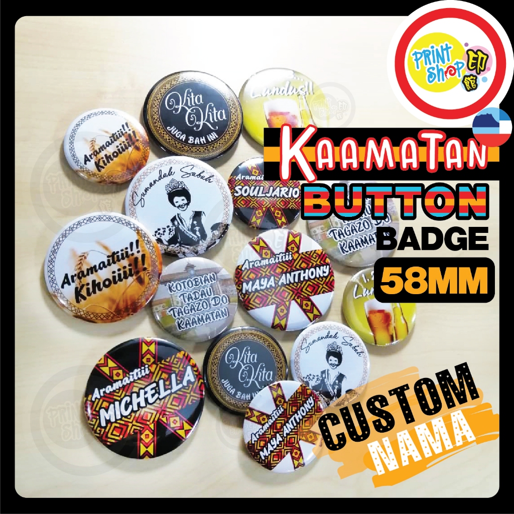 KAAMATAN Button Badge 58mm Pin Badge Kadazan (Sabah) | Shopee Philippines