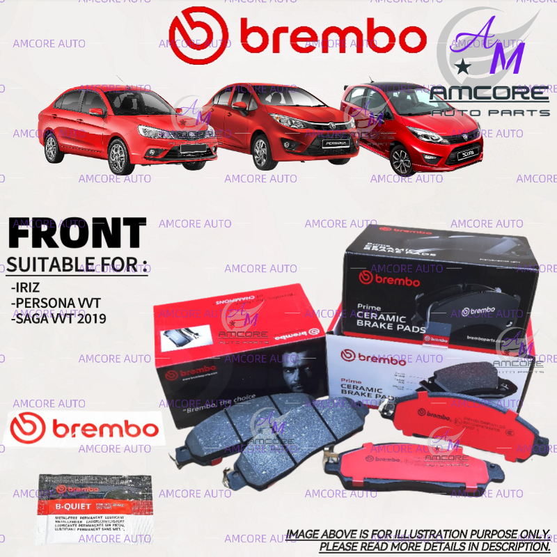 PROTON SAGA VVT 2019 / PERSONA VVT / IRIZ - BREMBO BRAKE PADS / BRAKE ...