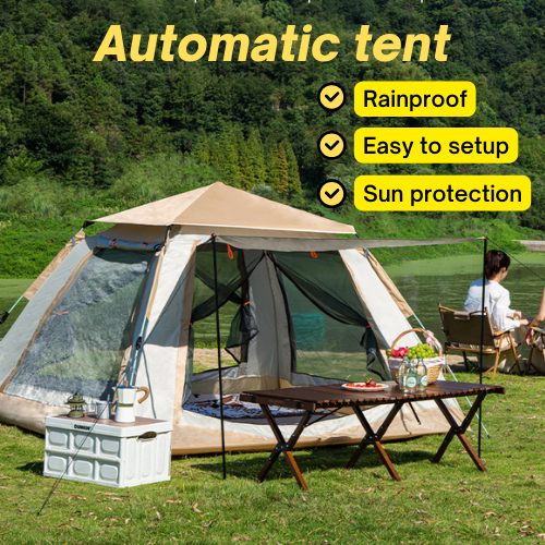 2.4m*2.4m 4-9 Person Fully Automatic Tent Camp Auto Outdoor Tent UV ...
