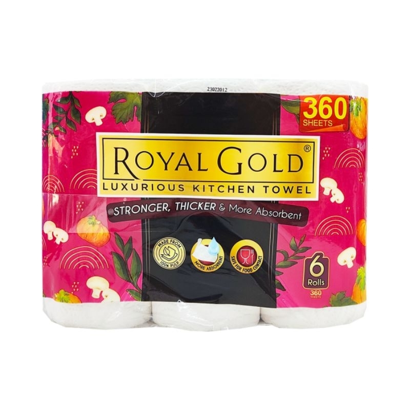 ROYAL GOLD 2 ply kitchen towel roll tissue (6 roll) | Shopee Philippines