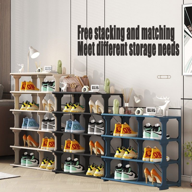 Rak kasut Double row Shoe Rack Cabinet Plastic Furniture Narrow Shoe ...