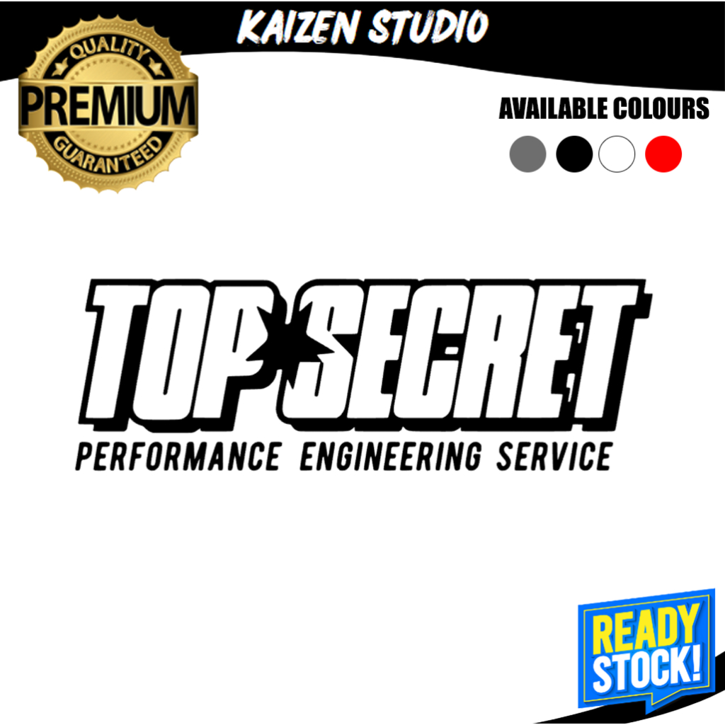 KAIZEN STUDIO Top Secret Performance Engineering Cutting Sticker ...