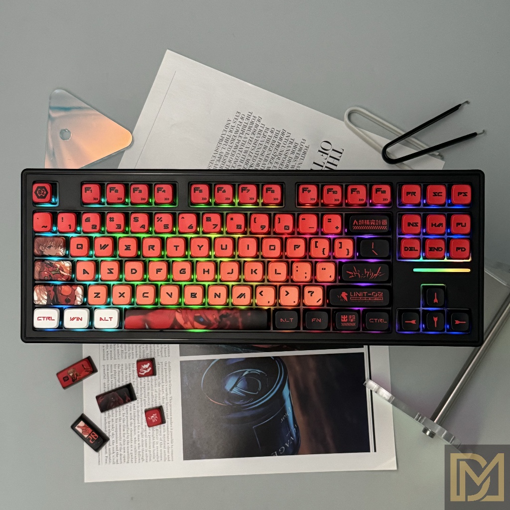 EVA Unit 02 Keycap PBT MDA Profile Dye Sub Keycaps 122pcs For ...