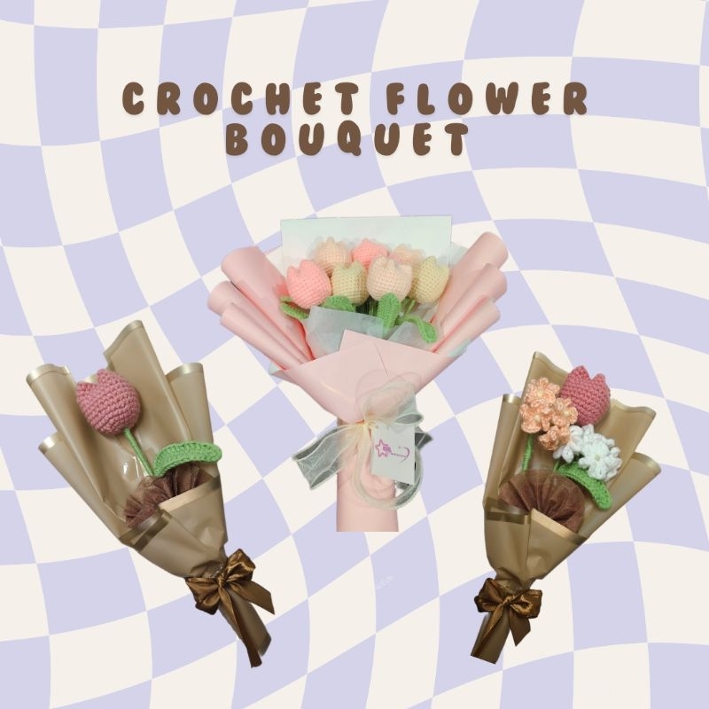 crochet flower bouquet (custom any flower) | Shopee Philippines