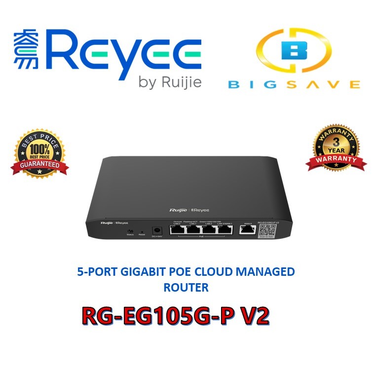 RUIJIE REYEE RG-EG105G-P V2 5-PORT GIGABIT POE CLOUD MANAGED ROUTER | Shopee Philippines