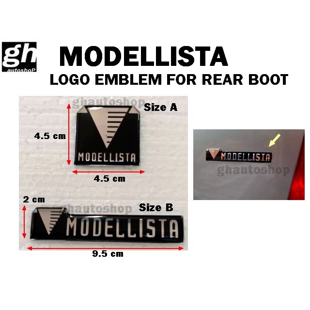 MODELLISTA logo emblem for rear boot | Shopee Philippines