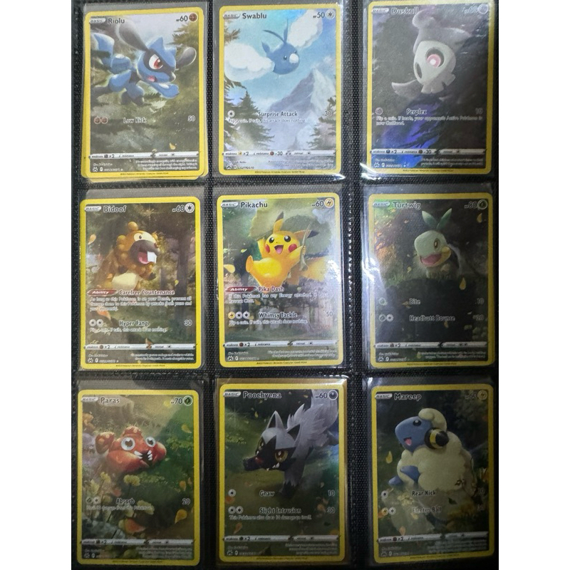 Pikachu Art Set Galarian Gallery Crown Zenith(Turtwig, Bidoof, Riolu ...