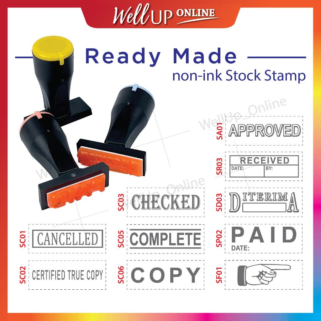 NON-INK Stamp (PAID/COPY/DIBAYAR/CHECKED/APPROVED) - Office Stamp Stamp ...