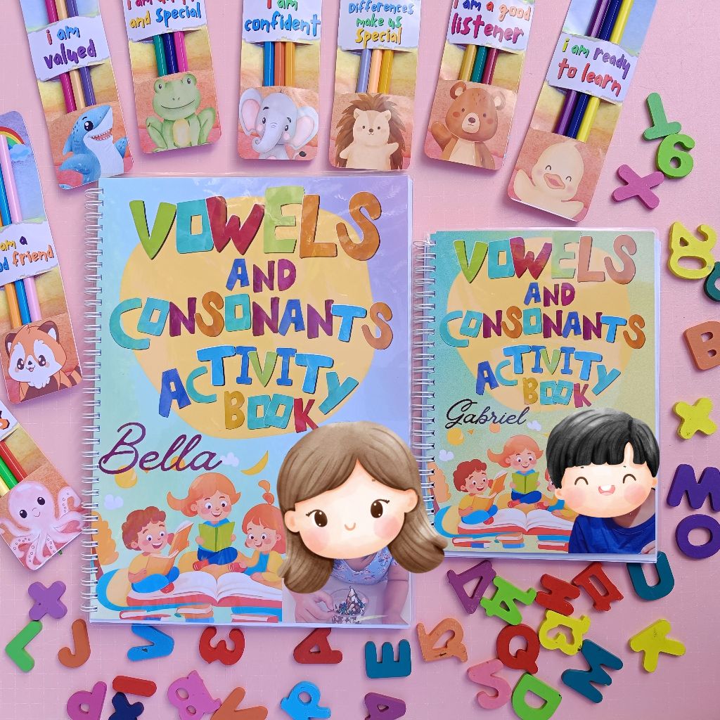 Personalized Vowels and Consonants Activity book for kids | Shopee ...