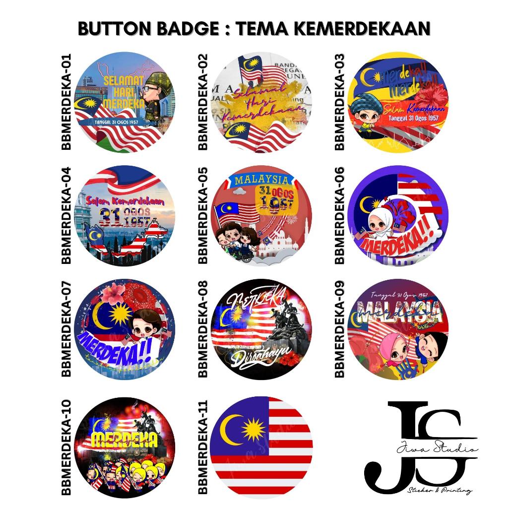 Button Badge Design Hari Merdeka Accessories for Hari Kemerdekaan ...