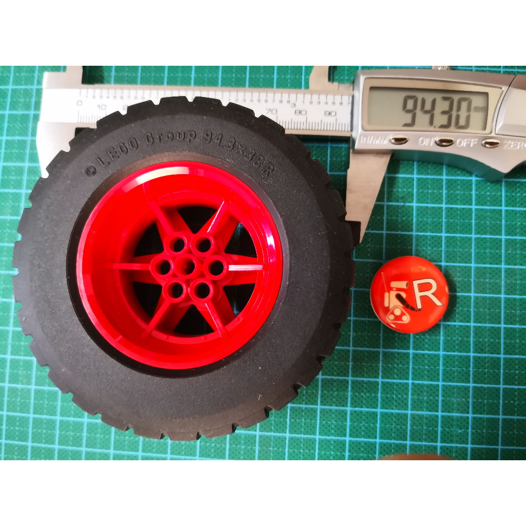 LEGO Tire (94.3mm Diameter x 38mm Thickness/Width) + Rim Set RoboTiCa ...