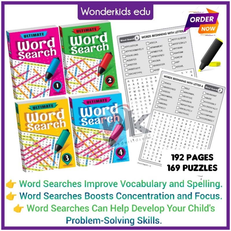 Ultimate Word Search Book Brain Boosting Word Games Puzzle for Kids ...