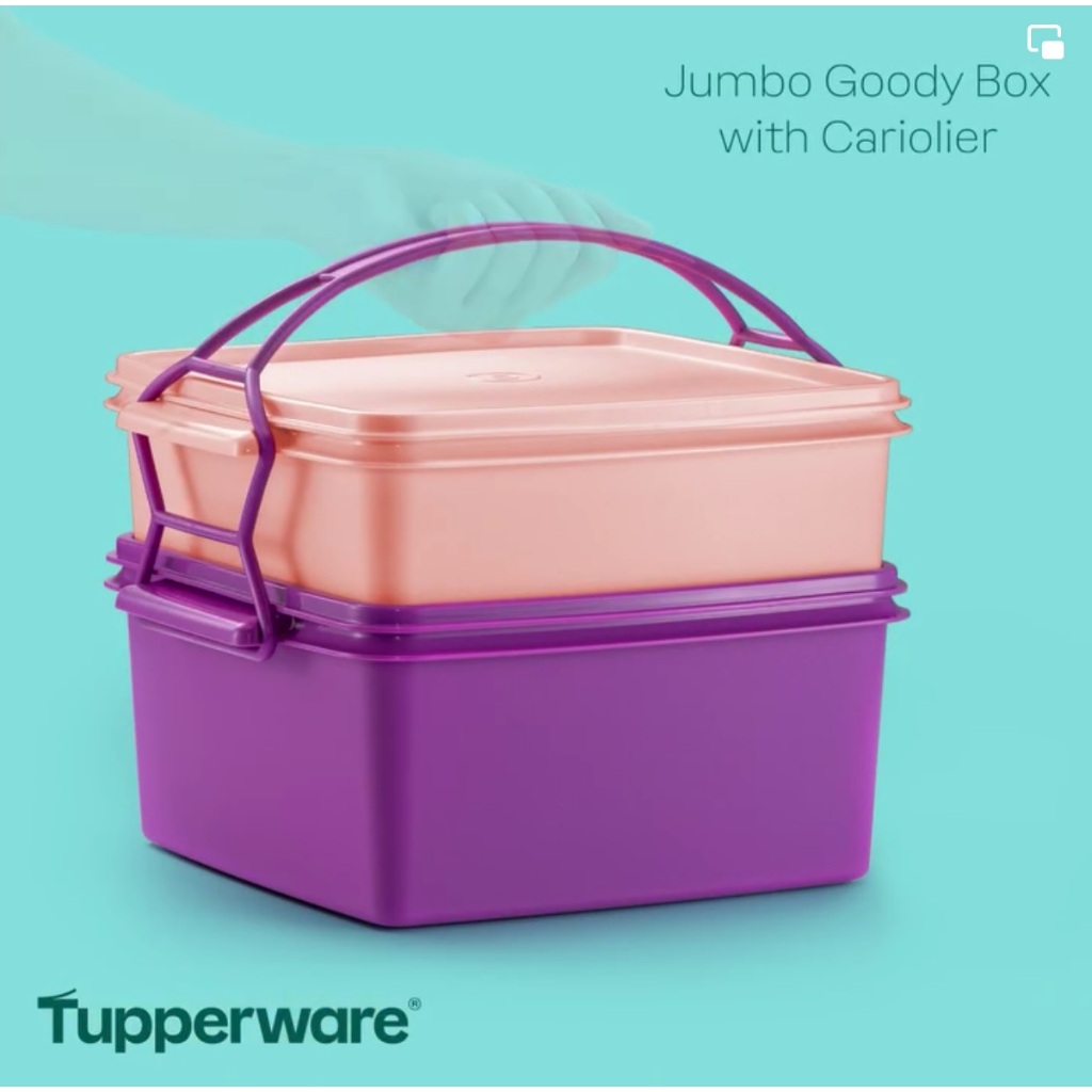 Tupperware Jumbo Goody Box (2) with Cariolier (1) | Shopee Philippines