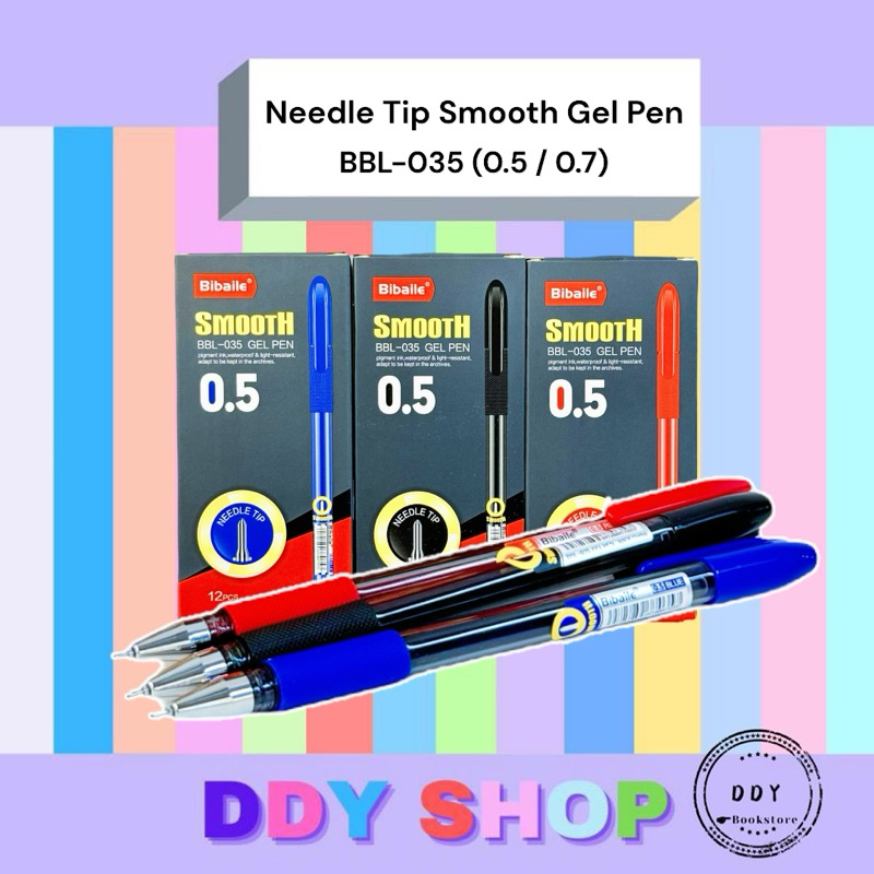 Bibaile Needle Tip Smooth Gel Pen (BBL-035 -12pcs Per Box) | Shopee ...