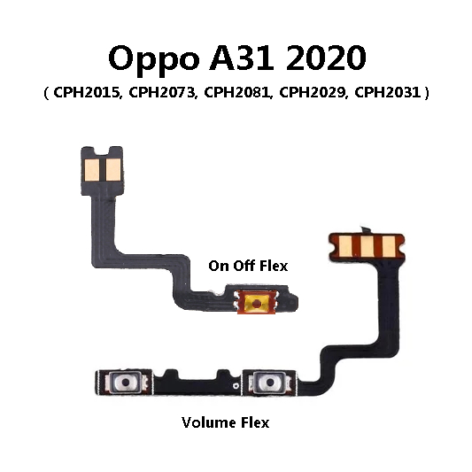 Oppo A31 2020 ( CPH2015 CPH2029 ) Power On Off Volume Up Down Side Switch Button Key Flex Cable ...
