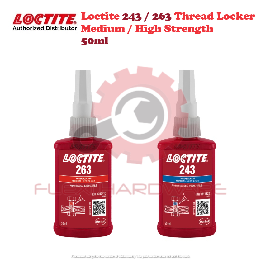 Loctite 243 / 263 Medium / High Strength Threadlocker RED / BLUE 50ml ...