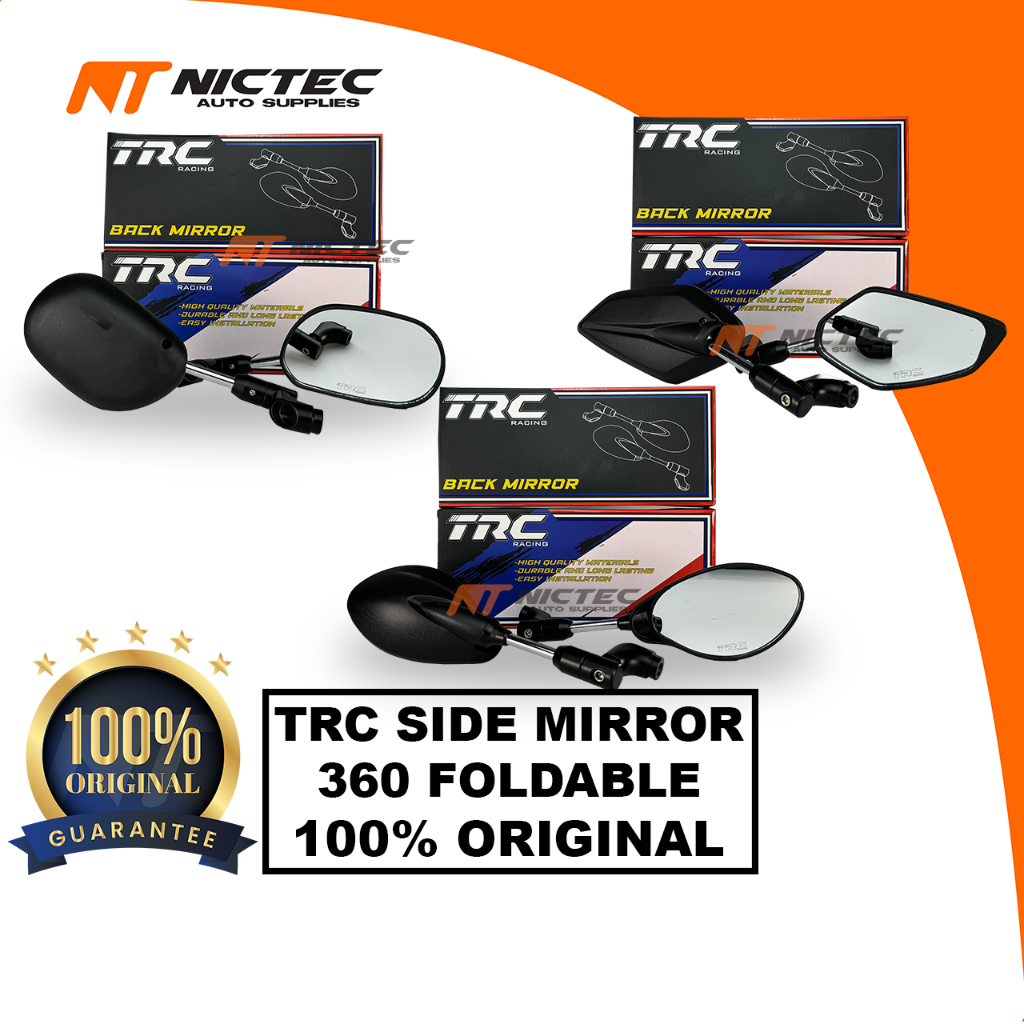 TRC RACING SIDE MIRROR LC135 Y110 Y125Z CHROME ROD 360 FOLDABLE ...