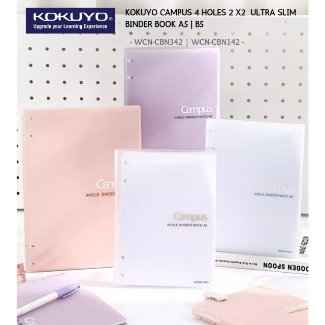 KOKUYO CAMPUS 4 HOLES 2X2 ULTRA SLIM BINDER NOTEBOOK - A5 B5 WCN-CBN342 WCN-CBN142 | Shopee ...