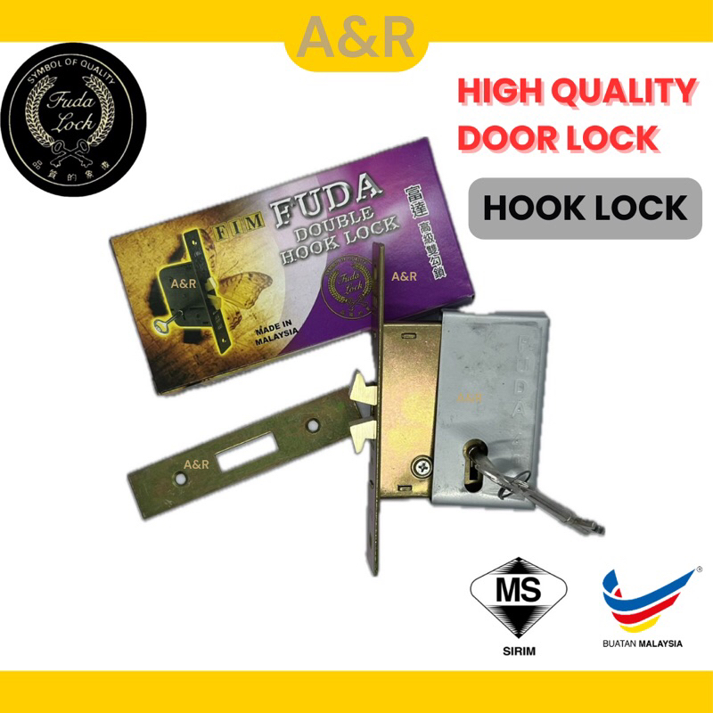 Fuda Hook Lock/Iron Door Grill Lock/Grill Door Lock/Grill Door Lock Set ...
