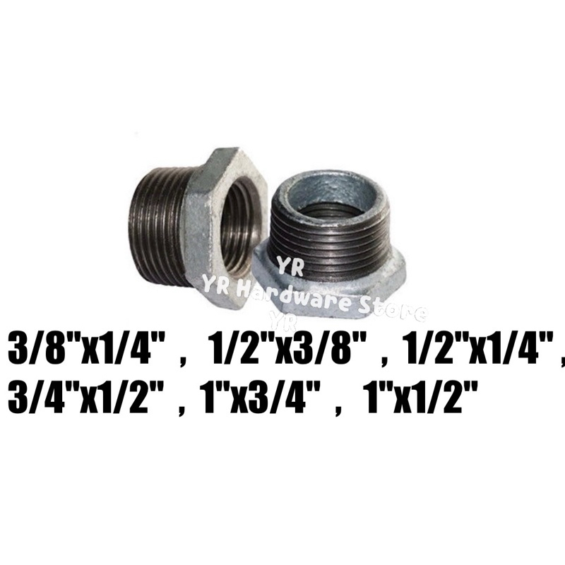 Gi Bush Reducing 3/8"x1/4", 1/2"x3/8" , 1/2"x1/4" 3/4"x1/2",1"x3/4",1 ...